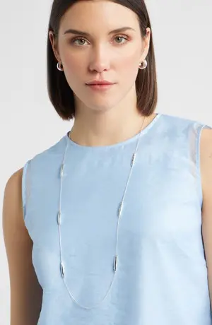 Nordstrom Molten Bead Station Necklace - Silver