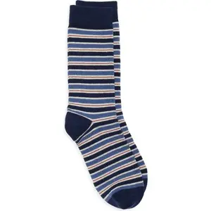 Nordstrom Stripe Dress Socks - Navy- Ivory