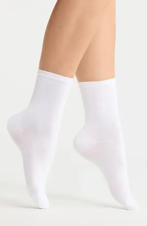 Nordstrom Flat Knit Dress Socks - White