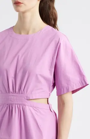 FRNCH Mavera Cutout Poplin Midi Dress