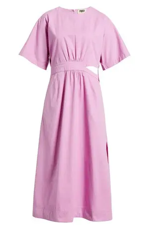 FRNCH Mavera Cutout Poplin Midi Dress