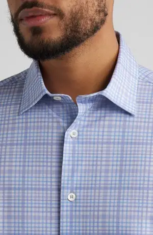 Bugatchi James Ooohcotton® Plaid Button-up Shirt - Lilac