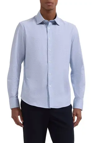 Bugatchi James Ooohcotton® Geo Stripe Button-up Shirt - Ether