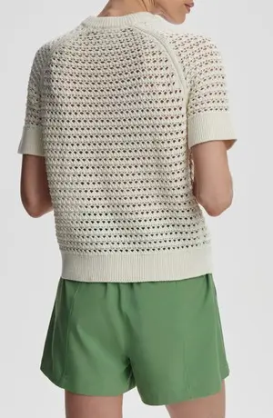 Varley Alva Crochet Knit Top