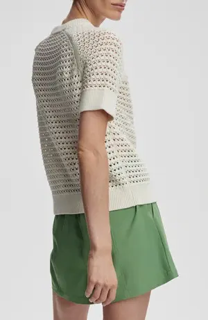 Varley Alva Crochet Knit Top