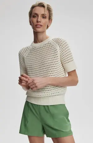 Varley Alva Crochet Knit Top