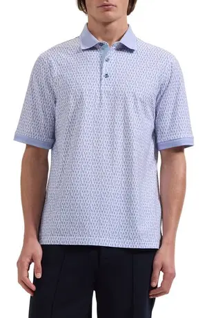 Bugatchi Vance Ooohcotton® Golfer Print Polo - Lavender