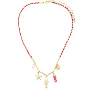 PANACEA Cord Sea Life Charm Necklace - Pink