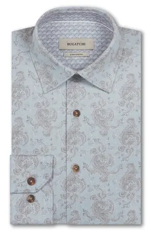 Bugatchi Jimmy Ooohcotton® Paisley Button-up Shirt - Seafoam