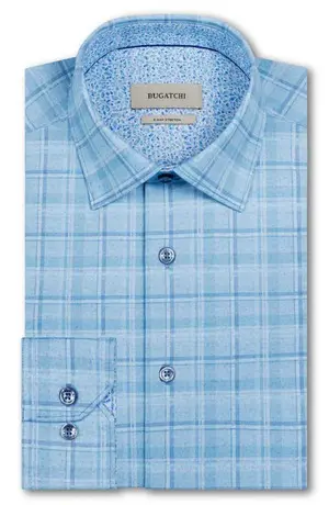 Bugatchi Jimmy Ooohcotton® Plaid Button-up Shirt - Teal