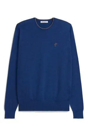 ASHWORTH GOLF Extrafine Merino Crewneck Sweater - Ocean