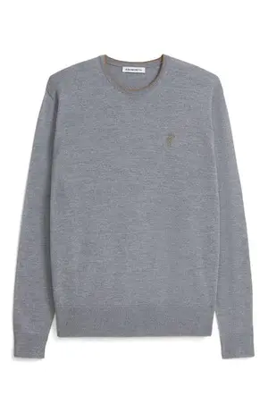 ASHWORTH GOLF Extrafine Merino Crewneck Sweater - Silver
