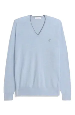 ASHWORTH GOLF Extrafine Merino Tipped V-neck - Light Blue