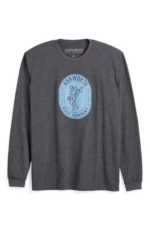 ASHWORTH GOLF Ls Golfman Badge Tee - Charcoal