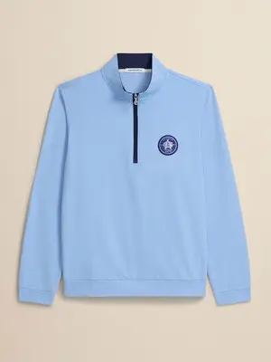 ASHWORTH GOLF French Terry Vintage Patch 1/4 Zip - Chambray