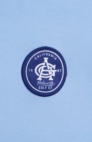 ASHWORTH GOLF French Terry Vintage Patch 1/4 Zip - Chambray
