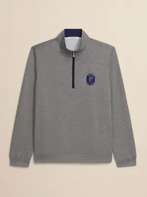 ASHWORTH GOLF French Terry Vintage Patch 1/4 Zip - Heather Grey