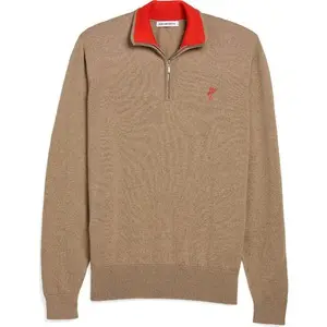 ASHWORTH GOLF Extrafine Merino Quarter Zip Pullover - Otter