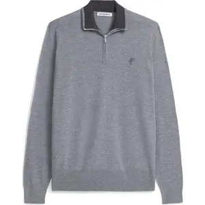 ASHWORTH GOLF Extrafine Merino Quarter Zip Pullover - Silver