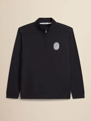 ASHWORTH GOLF Oval Velvet 1/4 Zip - Black