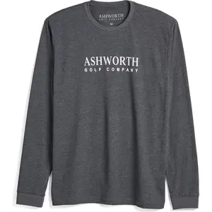 ASHWORTH GOLF Company Long Sleeve Crewneck Tee - Charcoal