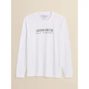 ASHWORTH GOLF Ls Label Tee - White