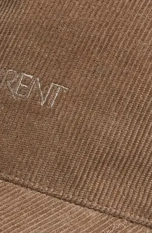 Saint Laurent Corduroy Baseball Cap - Khaki/gold