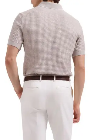 Bugatchi Waffle Stitch Polo Sweater