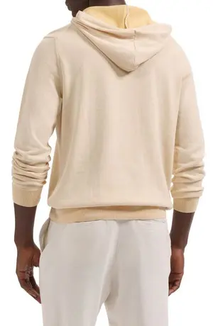 Bugatchi Cotton Knit Hoodie - Ivory