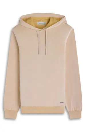 Bugatchi Cotton Knit Hoodie - Ivory