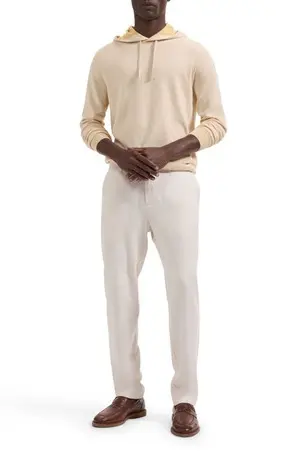 Bugatchi Cotton Knit Hoodie - Ivory