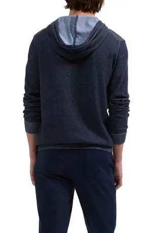 Bugatchi Cotton Hoodie Sweater - Navy