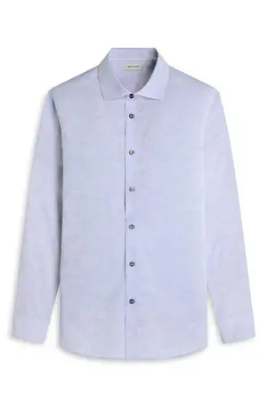 Bugatchi Axel Shaped Fit Floral Jacquard Button-up Shirt - Sky