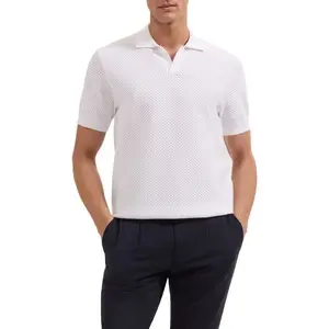 Bugatchi Open Stitch Polo Sweater - Chalk