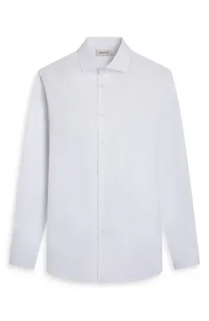 Bugatchi Axel Shaped Fit Stretch Cotton Button-up Shirt - White