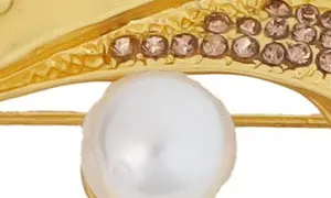 PANACEA Pavé Faux Pearl Brooch