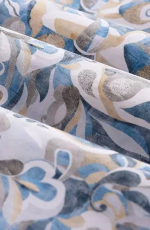 Bugatchi Orson Shaped Fit Abstract Paisley Short Sleeve Stretch Cotton Button-up Shirt - Cobalt