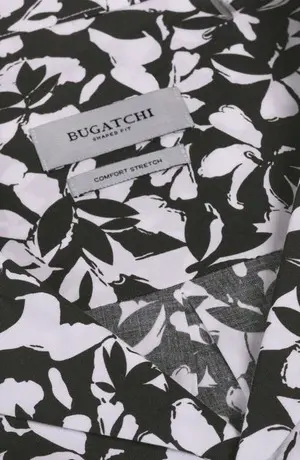 Bugatchi Jackson Print Camp Shirt - Black