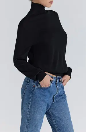 House Of Cb Angel Silk & Wool Blend Turtleneck Sweater