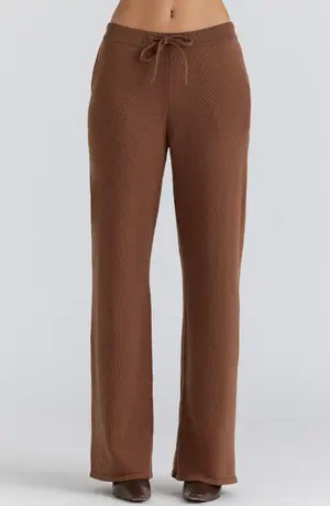 House Of Cb Chelsea Knit Pants - Chestnut