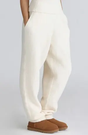 House Of Cb Geena Bouclé Knit Pants - Ivory