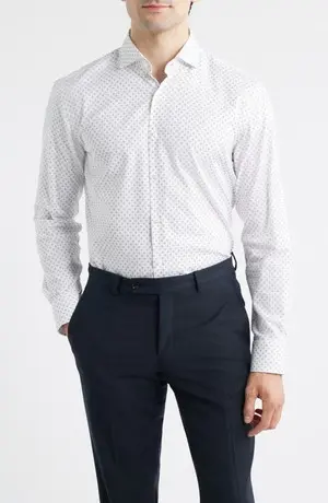 BOSS Hank Slim Fit Stretch Cotton Dress Shirt - White