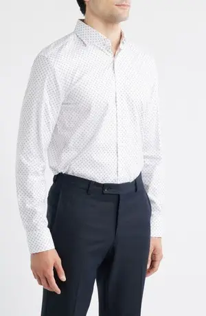 BOSS Hank Slim Fit Stretch Cotton Dress Shirt - White