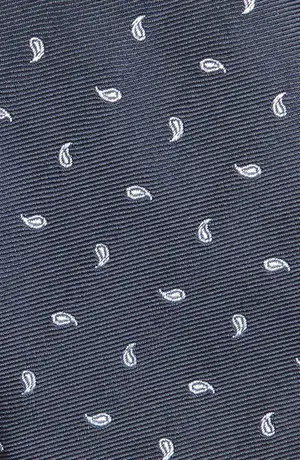BOSS Paisley Italian Silk Tie - Dark Blue