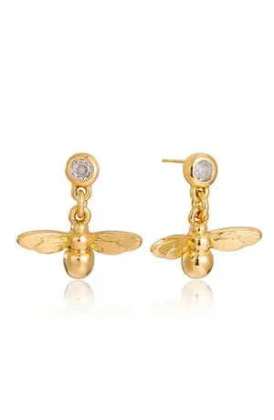 LA MENO Bee Drop Earrings - Gold