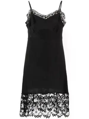 Simone Rocha Sleeveless Lace-hem Dress - Black