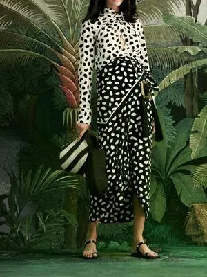 Johanna Ortiz Printed Midi Skirt