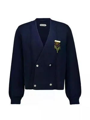 BODE Logo-detail Double-breasted Cardigan - Blue