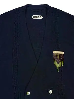BODE Logo-detail Double-breasted Cardigan - Blue