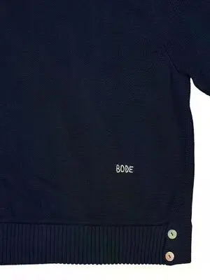 BODE Logo-detail Double-breasted Cardigan - Blue